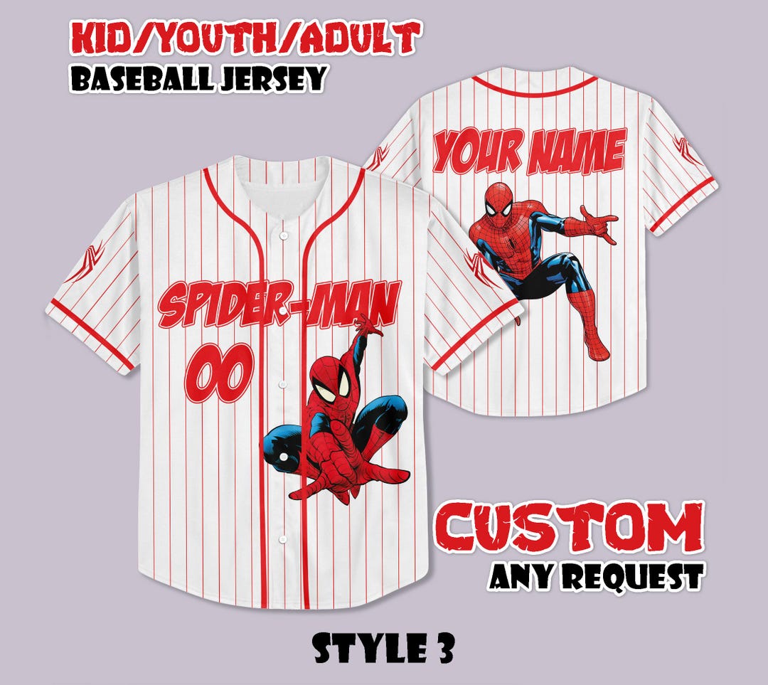 Custom Spider-man Baseball Jersey, Personalized Fan Gift - Etsy