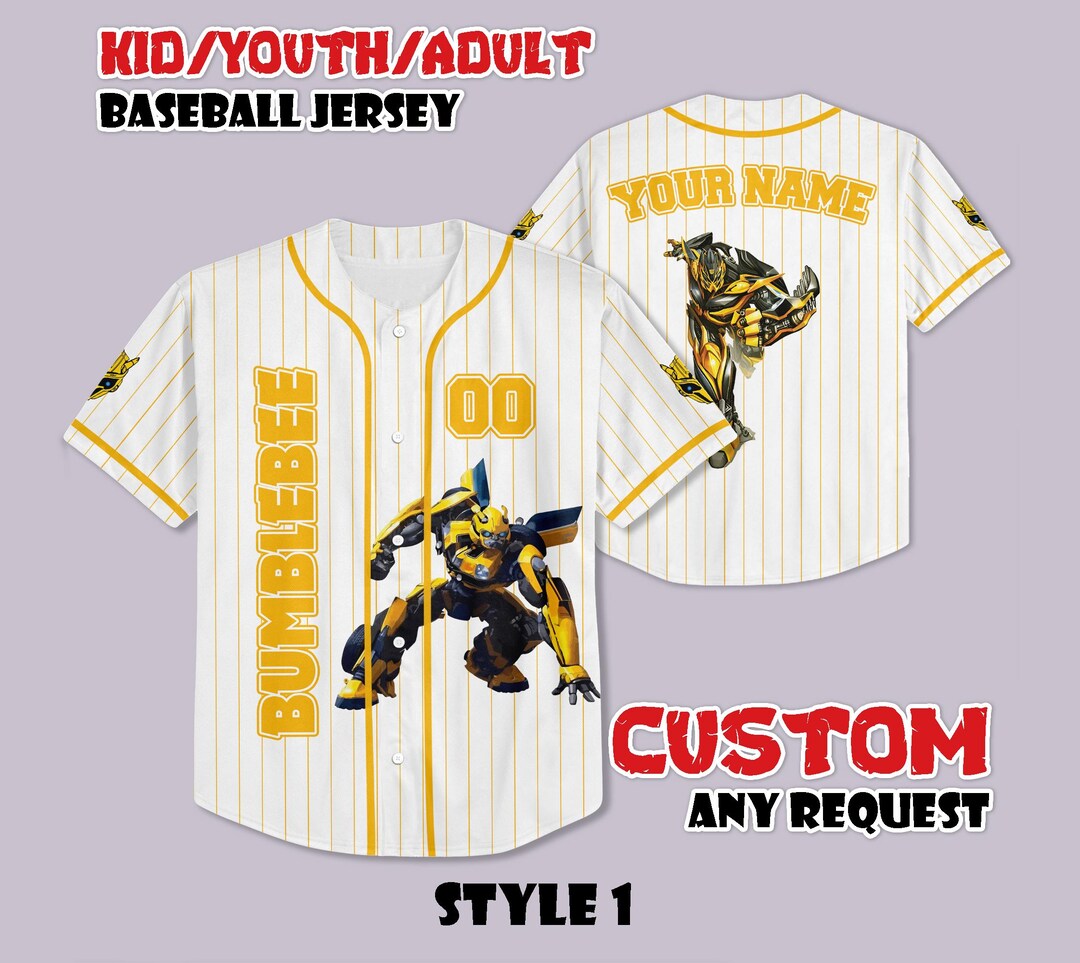 Custom Bumblebee Baseball Jersey, Transformers Personalized Shirt - Etsy
