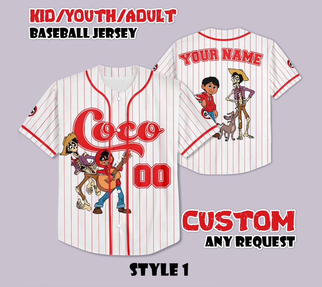 Custom Coco Baseball Jersey, Personalized Disney Pixar Gift - Etsy