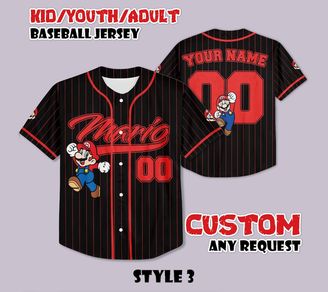 Custom Super Mario Baseball Jersey, Nintendo Fan Gift - Etsy