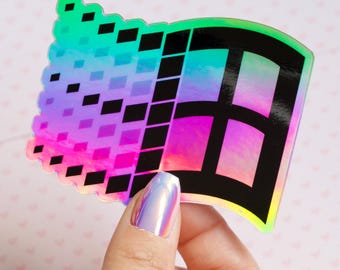 90's Aesthetic Vaporwave Windows 95 Holographic Retro Disuko 95 Vinyl 3 ...
