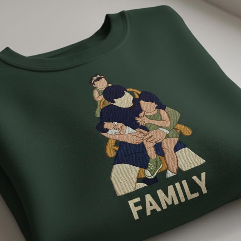 Custom Family Portrait Embroidery Digitizing, Personalized Gift, PES ...