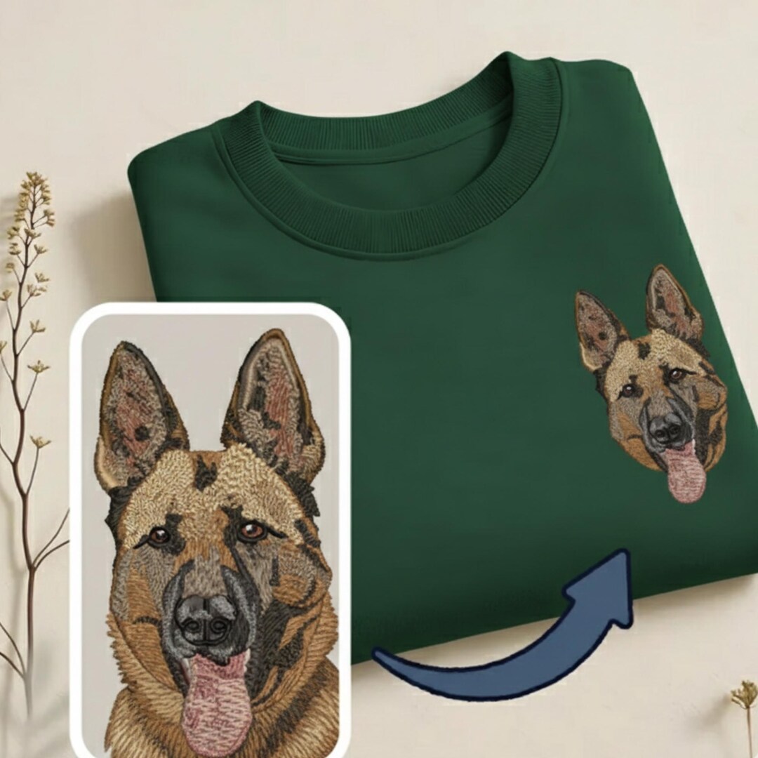Custom Pet Embroidery Digitizing, Personalized Dog Portrait, Machine ...