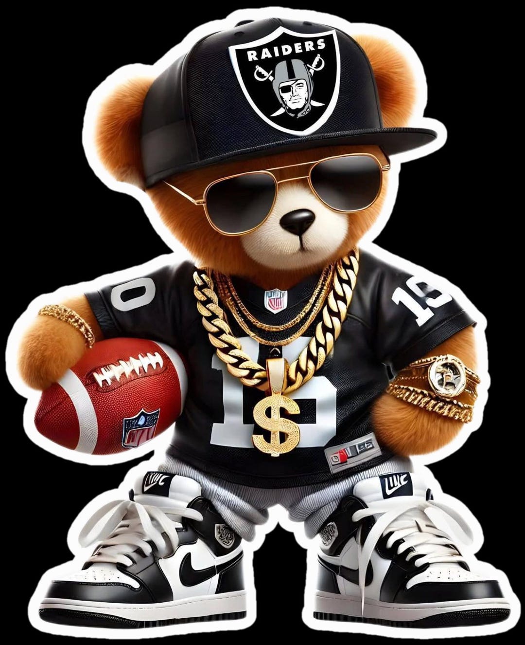 Oakland Raiders Bear Decal - Etsy