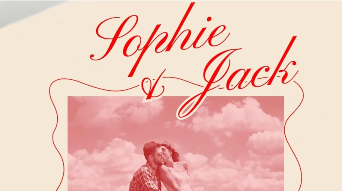 Red Accent Photo Save the Date Template – Modern Elegant Wedding ...
