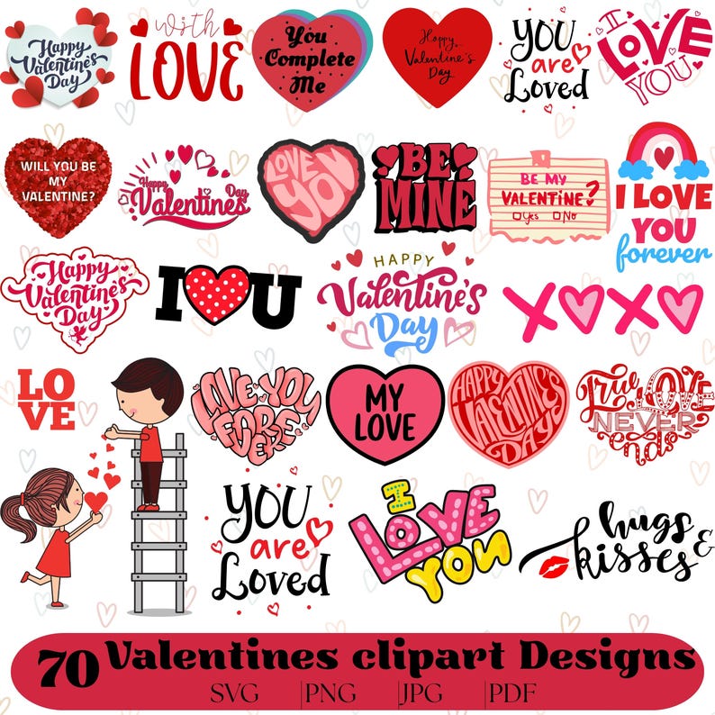 Valentines Day SVG Mega Bundle, Love Heart SVG Cut Files for Cricut ...