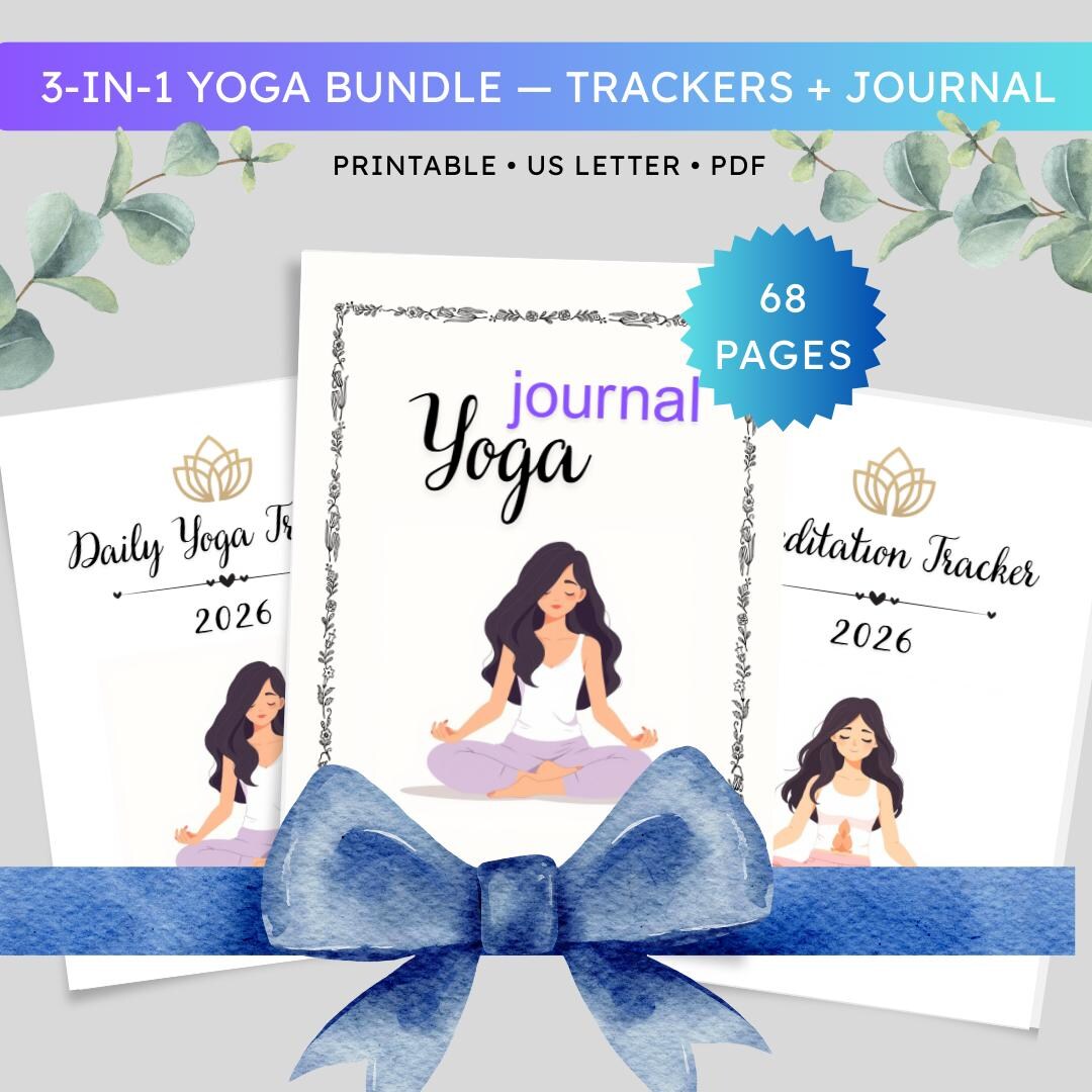 Yoga Tracker Bundle – Daily Journal & Meditation Log (printable PDF) - Etsy