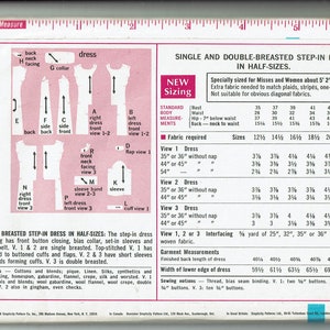 1960's UNCUT Vintage Sewing Pattern Step-in Single and Double Breasted ...