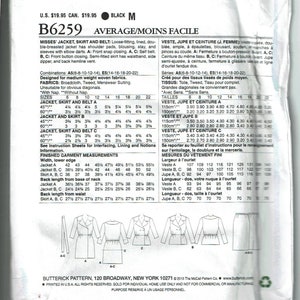 Retro '60 Uncut Sewing Pattern Butterick 6259 Misses' Jacket Skirt ...