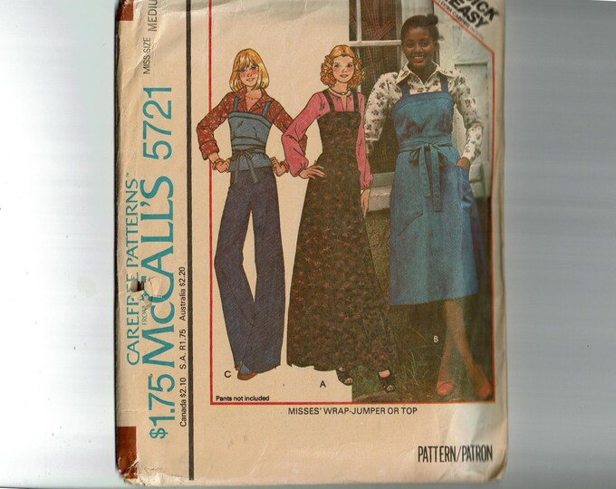 1970s Sewing Pattern Size Medium 14-16 Bust 36-38 Mccalls 5721 Wrap ...