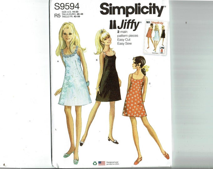 UNCUT Sewing Pattern Simplicity 9594 Sizes 6 14 or 14-22 Misses' Dress ...