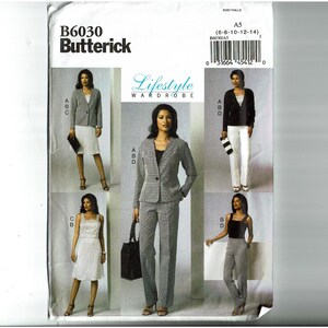 Lifestyle Wardrobe Jacket, Top, Skirt and Pants Butterick 6030 Sizes 6 ...