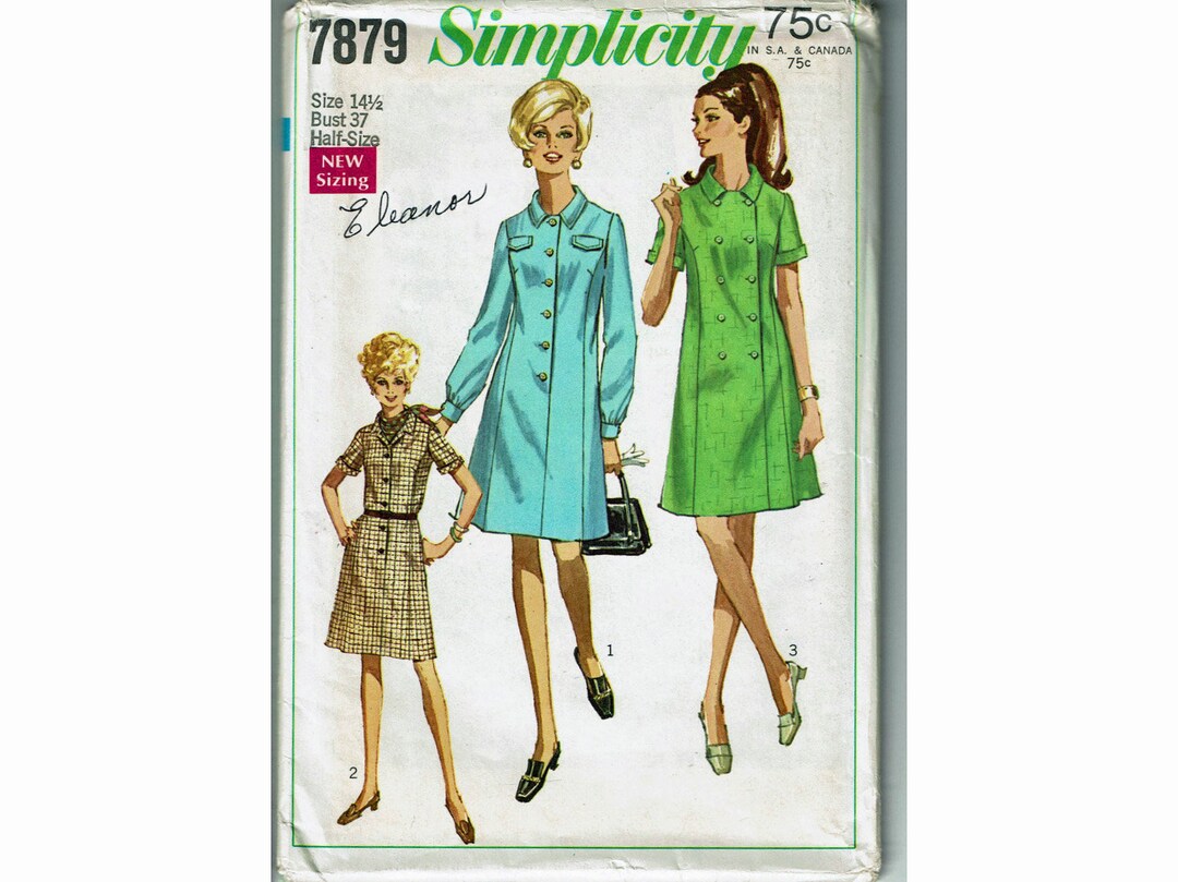 1960's UNCUT Vintage Sewing Pattern Step-in Single and Double Breasted ...
