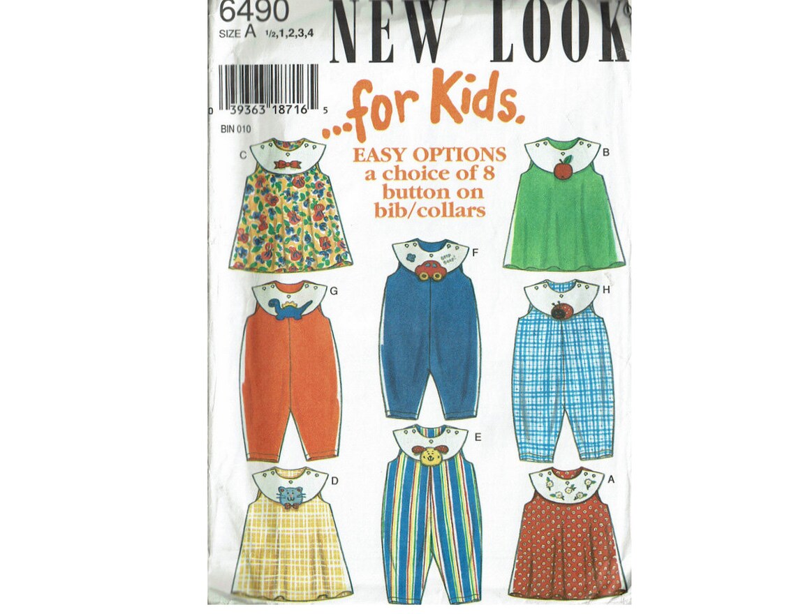 Uncut New Look 6490 Sewing Pattern for Kids Sizes 1/2 1 2 3 4 - Etsy
