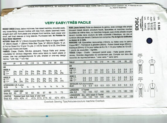 Sewing & Fiber Patterns Dress Vintage Sewing Pattern Bust 34 36 38 ...