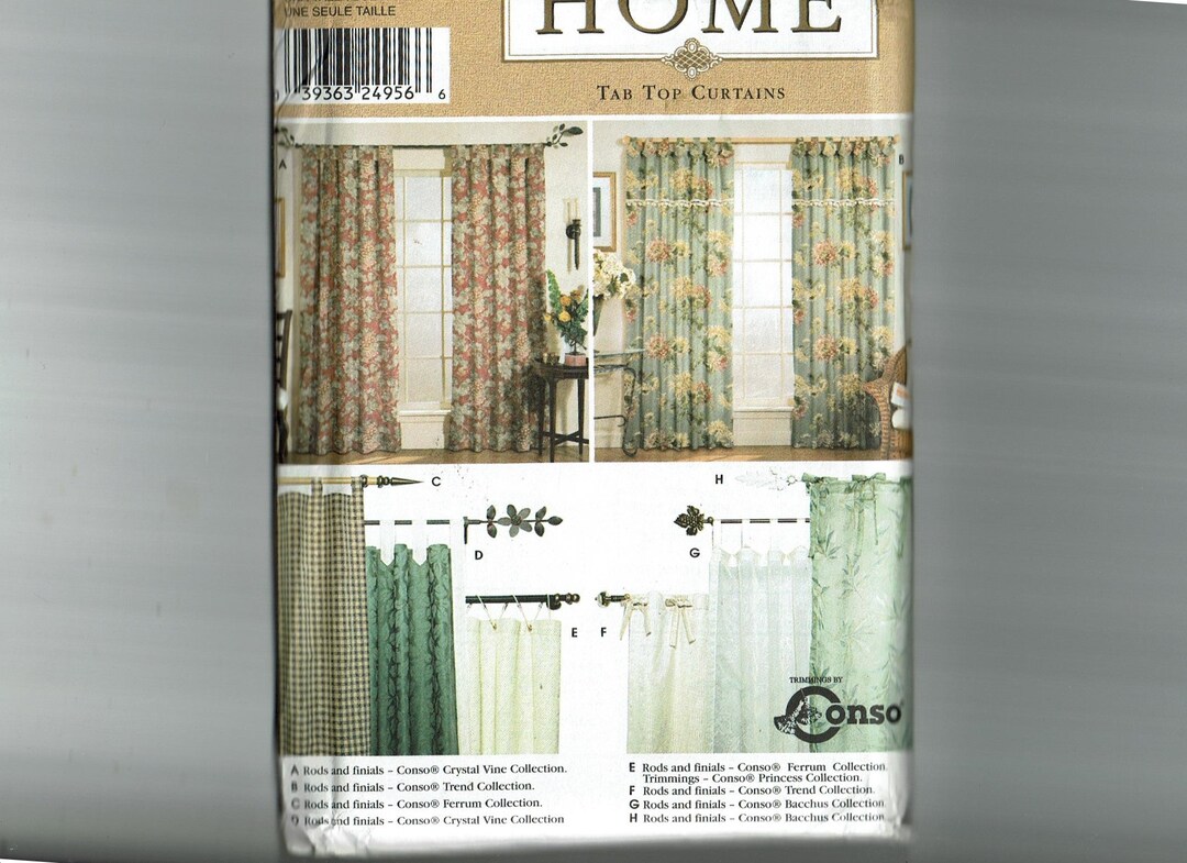 Simplicity 9681 Uncut Sewing Pattern Window Treatments , Tab Top ...