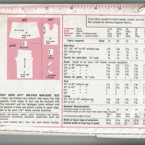 70s Super Jiffy Sewing Pattern Simplicity 8411 Mini Skirt, Vest and ...