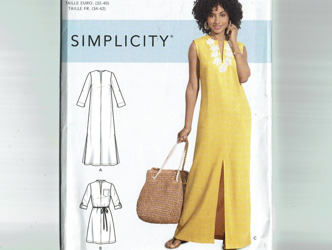 Uncut Sewing Pattern Simplicity 8912 Caftan Dress in 2 Lengths Sizes 6 ...