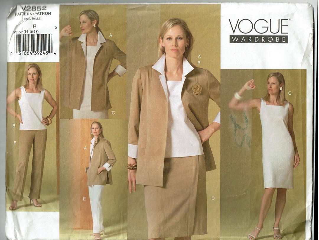 Vogue Wardrobe Pattern Jacket, Dress, Top, Skirt and Pants UNCUT Sewing ...