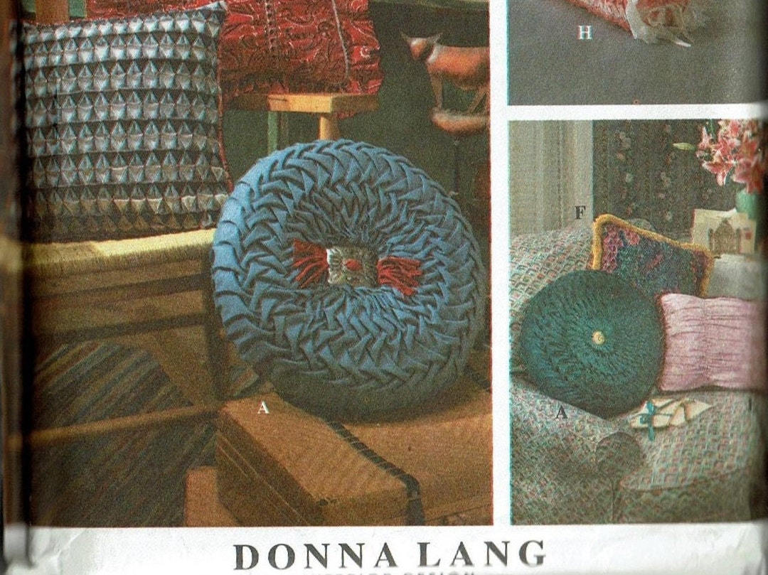 Simplicity 8696 Donna Lang Interior Design Smocked Pillows UNCUT Sewing ...