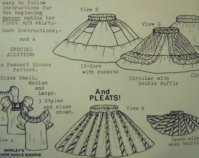 Square Dance Sewing Pattern by Shirley's 1 Size Fits All 7 Styles Uncut ...
