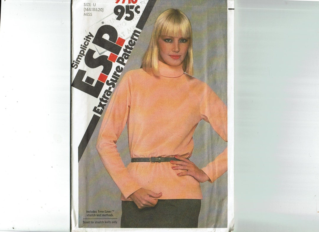 1980 Uncut Sewing Pattern ESP Extra Sure Pattern Simplicity 9710 Top ...