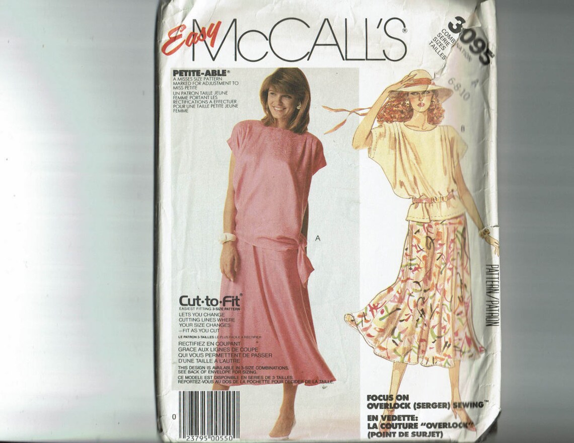 1980's Easy McCall's UNCUT sewing pattern size 6 8 | Etsy