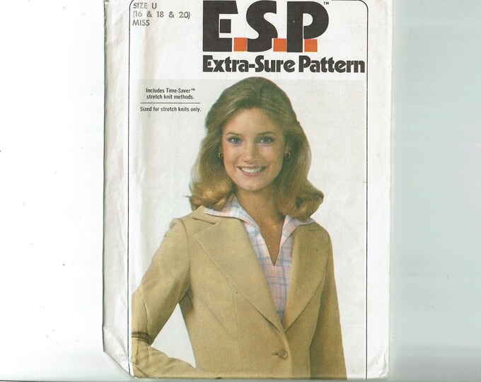 1970's UNCUT Sewing Pattern Sizes 16 18 20, Extra-sure Pattern ...