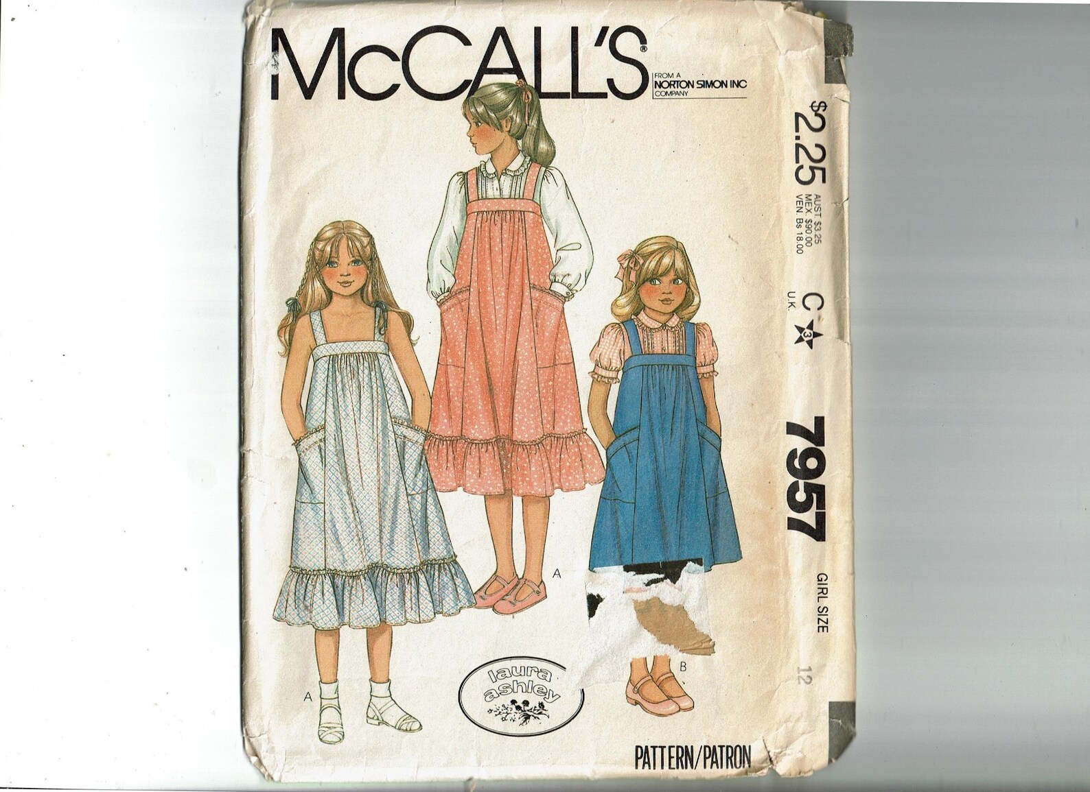 Laura Ashley Girls Sewing Pattern Mccalls 7957 Size 12 Girls - Etsy