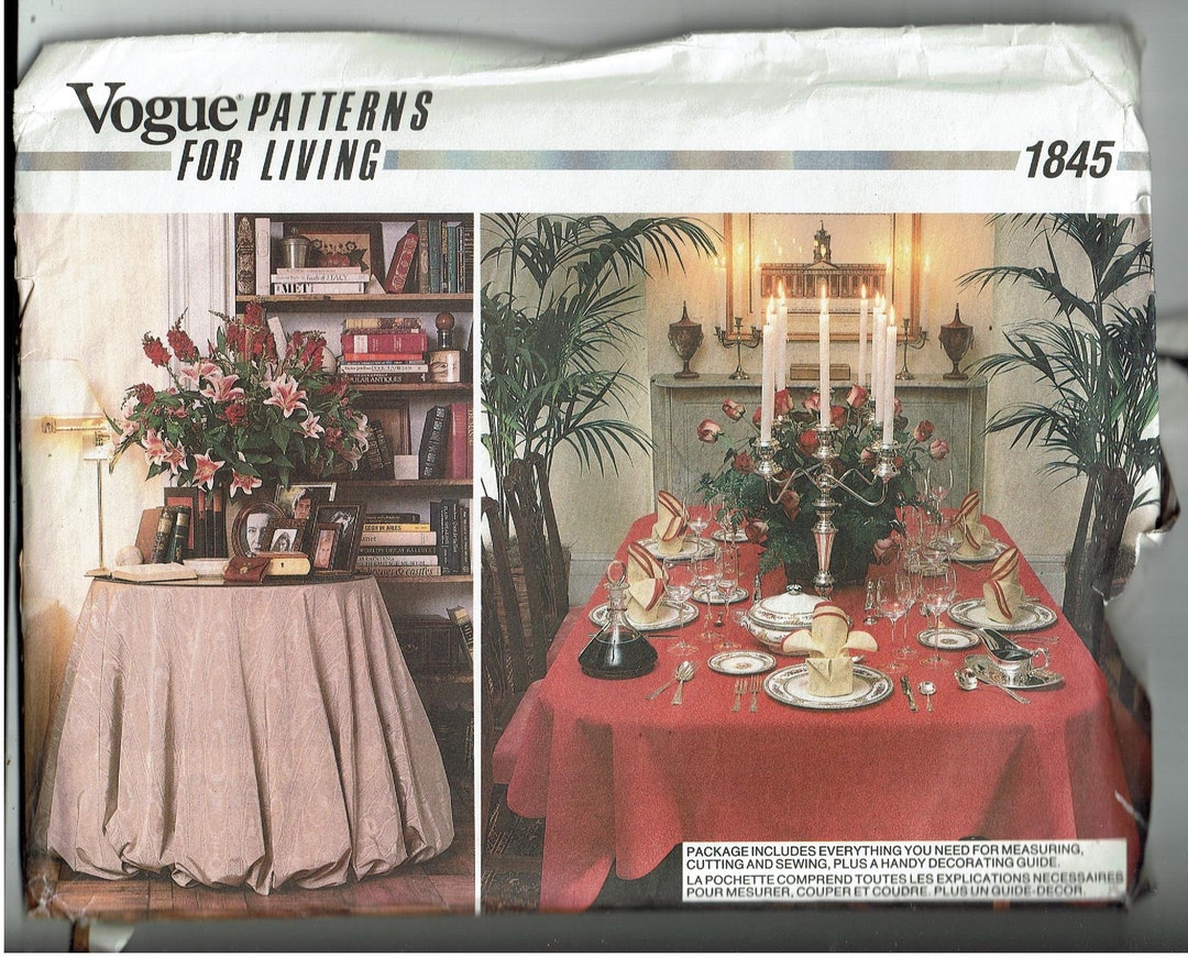 Uncut Vogue Sewing Pattern Vogue for Living 1845 Home Decorating Table ...