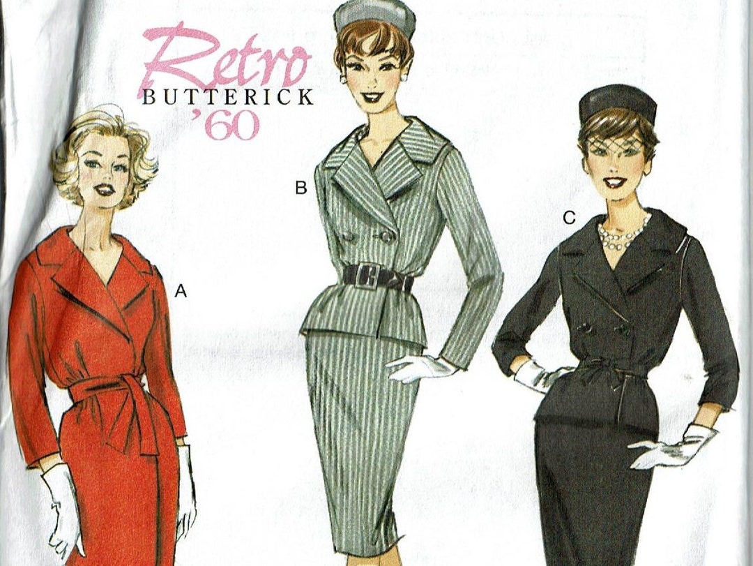 Retro '60 Uncut Sewing Pattern Butterick 6259 Misses' Jacket Skirt ...