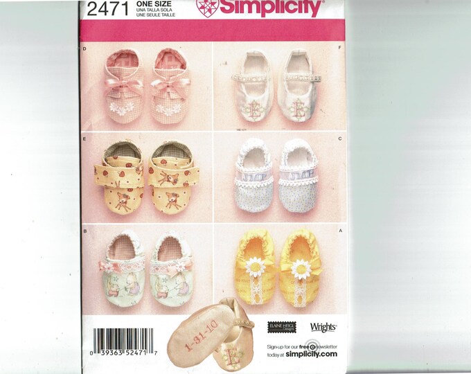 Baby Shoes UNCUT Simplicity 2471 Sewing Pattern Out of Print Elaine ...