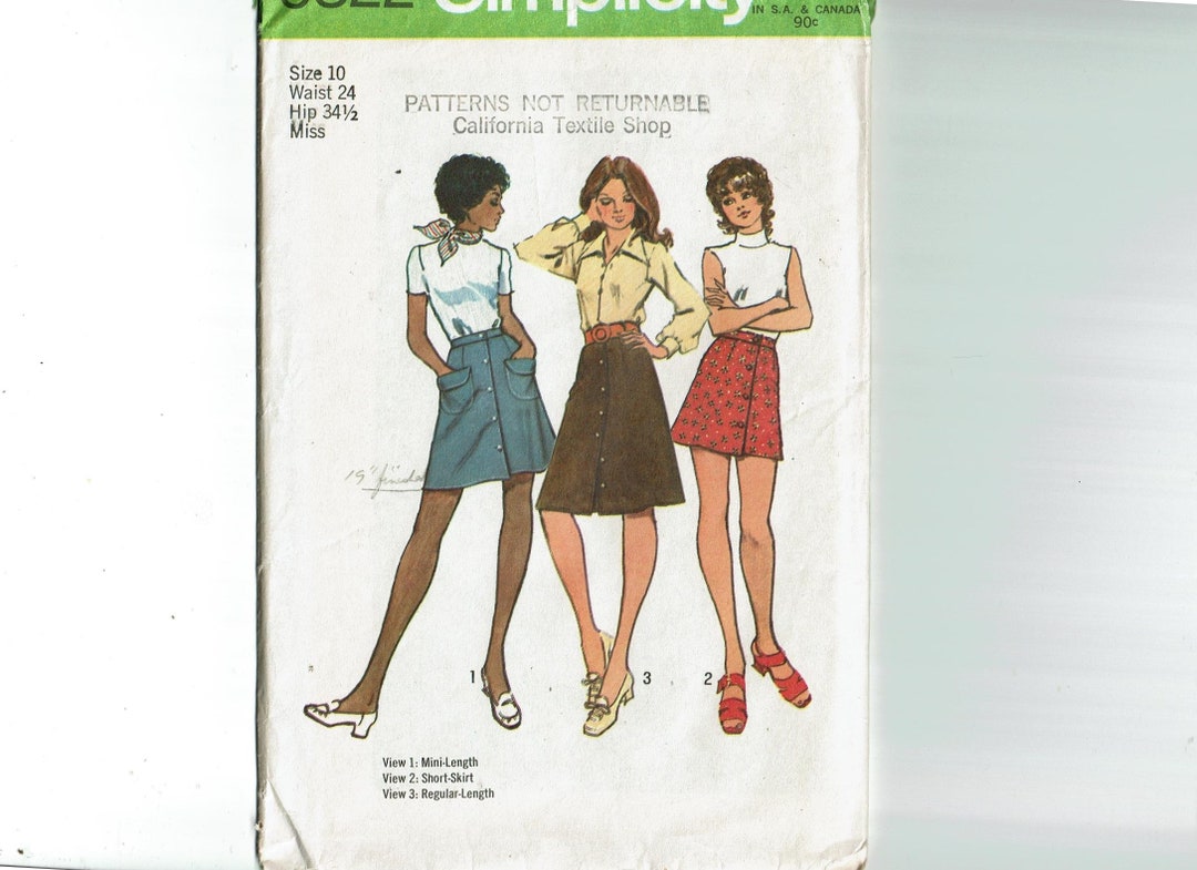 1970s Skirt in 3 Lengths Sewing Pattern Size 10 Simplicity 9822 - Etsy