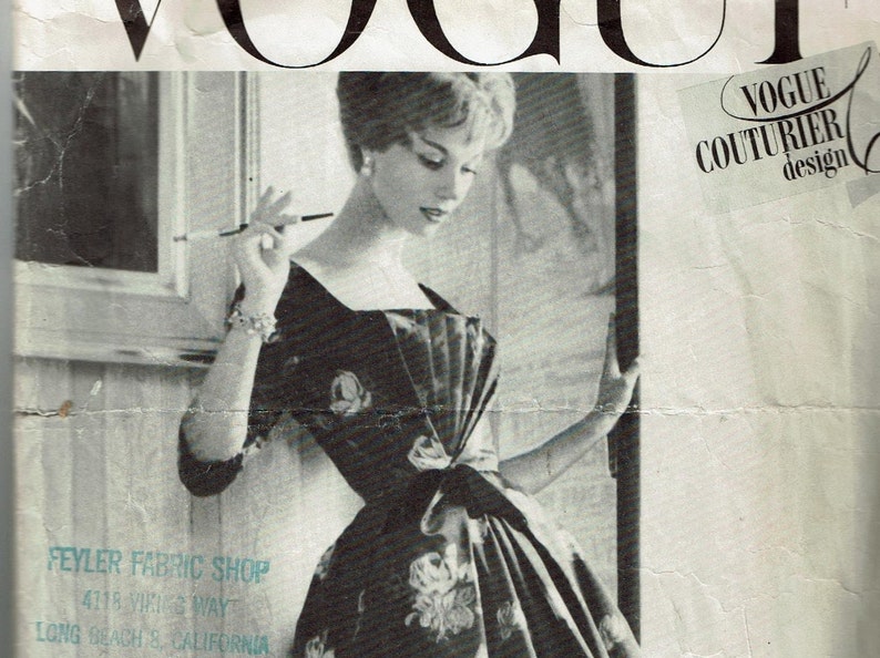 1950s Sewing Pattern Vogue 100 Dress Size 12 Ronald Paterson - Etsy