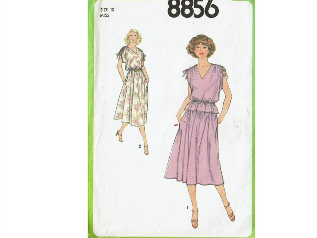 Simplicity 8856 Size 10 Misses' Dress and 2 Piece Dress 1970s Sewing ...