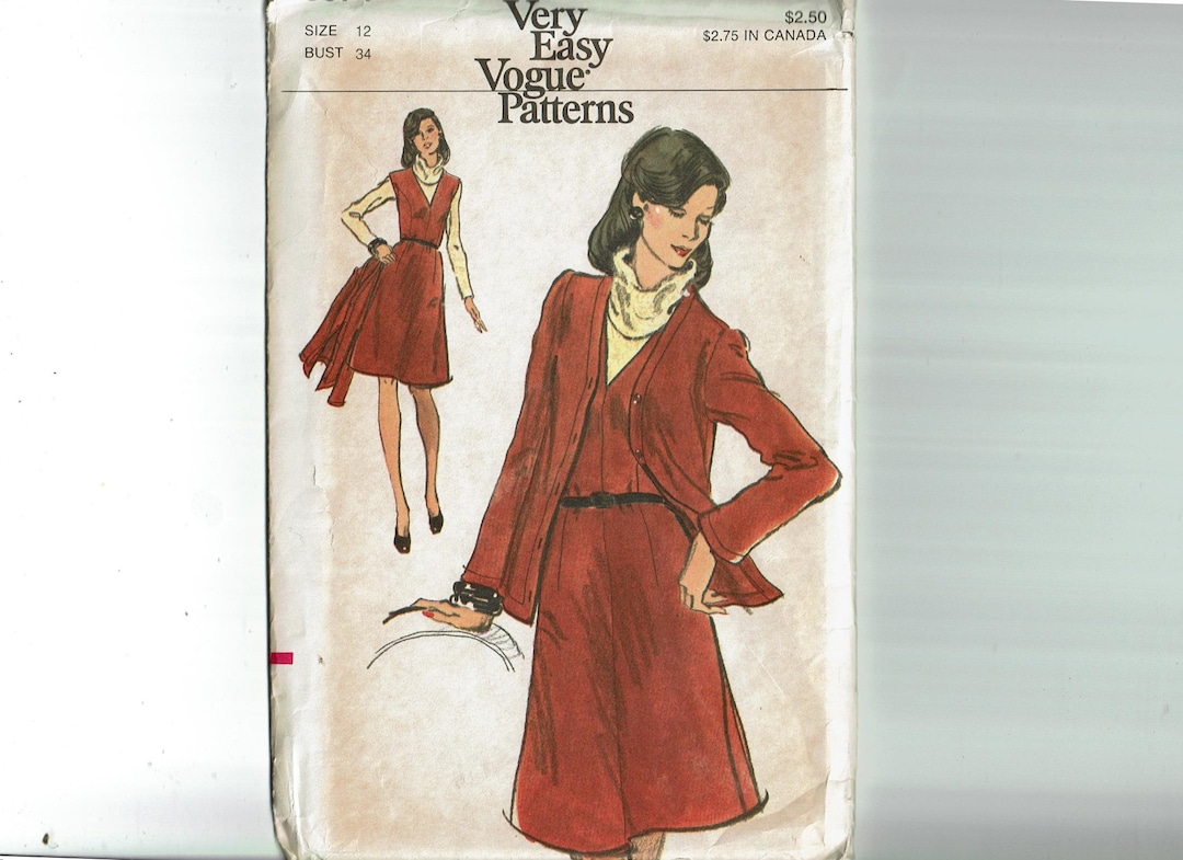 Jacket and Jumper Uncut Sewing Pattern Very Easy Vogue 8674 1970s Vogue ...