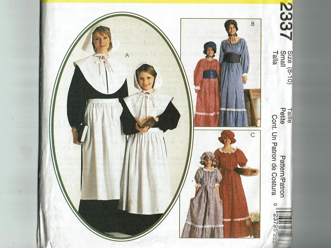 Historical Costume UNCUT Sewing Pattern Puritan Pilgrim Centennial ...