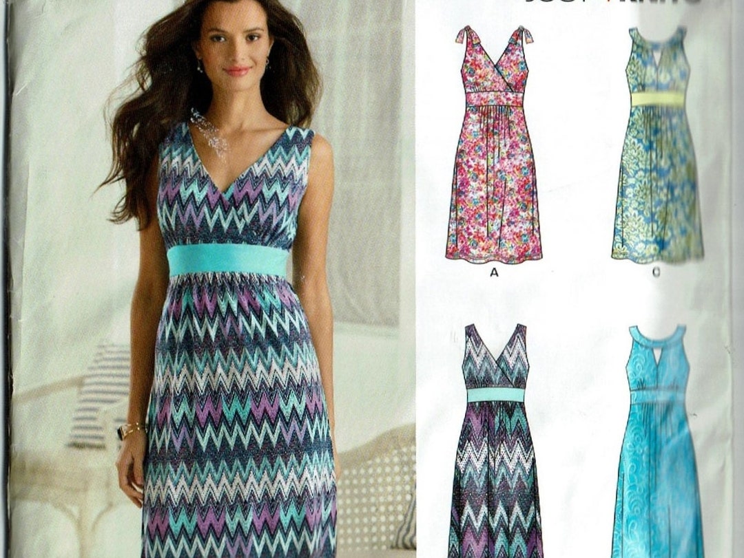 New Look 6280/0542 Dress for Knits Sizes 8-20 Uncut Sewing Pattern OOP ...