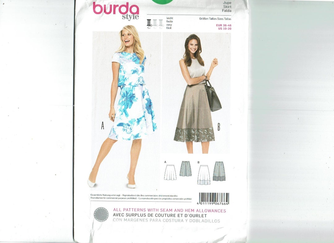 UNCUT Sewing Pattern Burda Style 6766 Sizes 10 12 14 16 18 20 Skirt ...