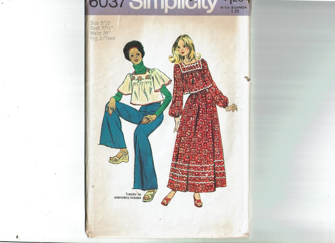 1970s Top and Skirt Young Junior/teens Size 9/10 Vintage Sewing ...
