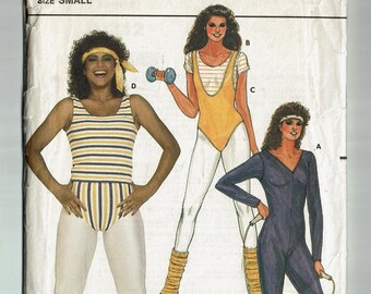 Butterick 6319 1980s Misses Full Bodysuit Top and Briefs Pattern JAYNE ...