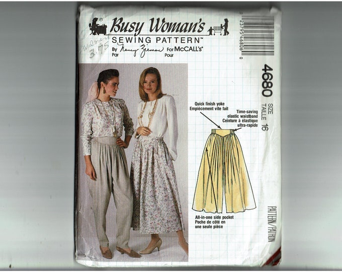 Uncut Sewing Pattern Size 16 Busy Woman's Sewing Pattern Mccall's 4680 ...