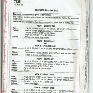 UNCUT Sewing Pattern Simplicity 7735 Accessories Handy Sew-ups Travel ...