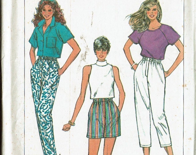 Uncut Sewing Pattern 1980's Easy to Sew Pants, Capris, Shorts Size 10 ...