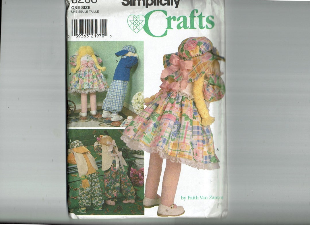 30" Doll, Bunny and Clothes UNCUT Sewing Pattern Simplicity Crafts 8268 ...