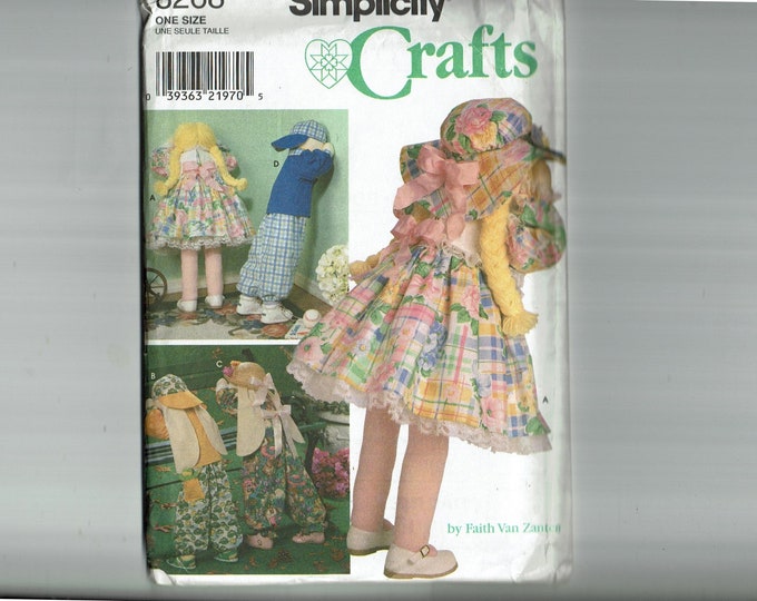 30" Doll, Bunny and Clothes UNCUT Sewing Pattern Simplicity Crafts 8268 ...
