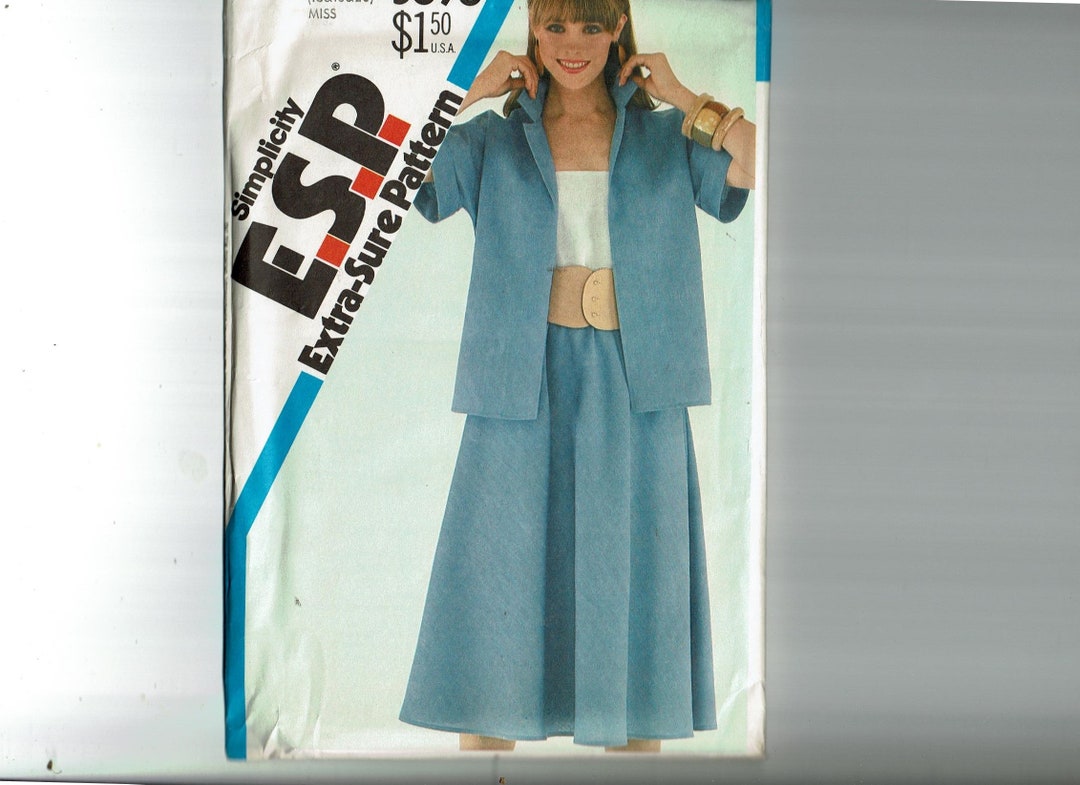 1980s Uncut Sewing Pattern ESP Extra Sure Pattern Simplicity 5696 Shirt ...