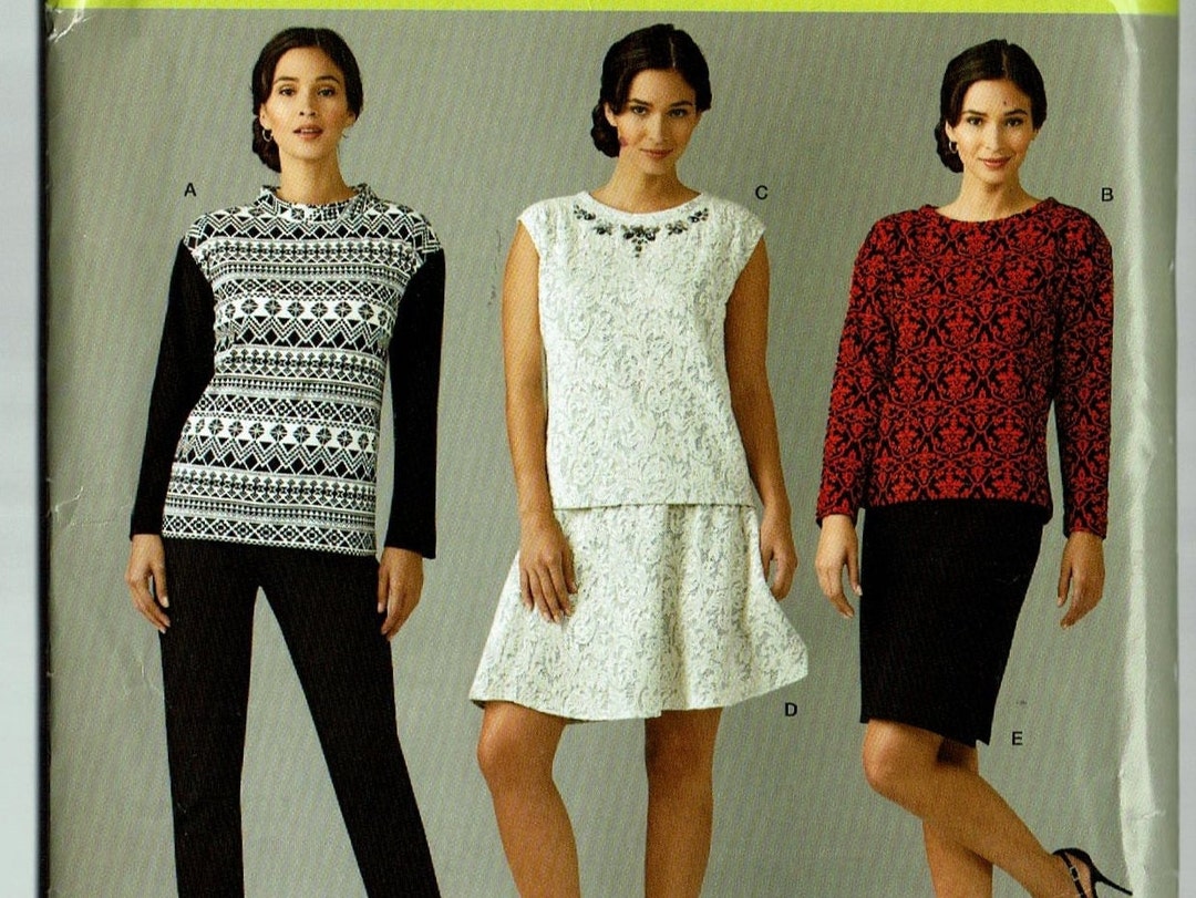 Sewing Pattern UNCUT Simplicity 1255 Knit Tops, Pants and Skirts Sizes ...