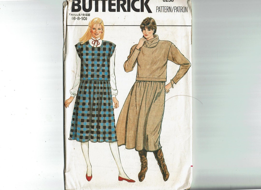 Butterick 6238 Sizes 6 8 10 Uncut Dress & Jumper Sewing Pattern - Etsy
