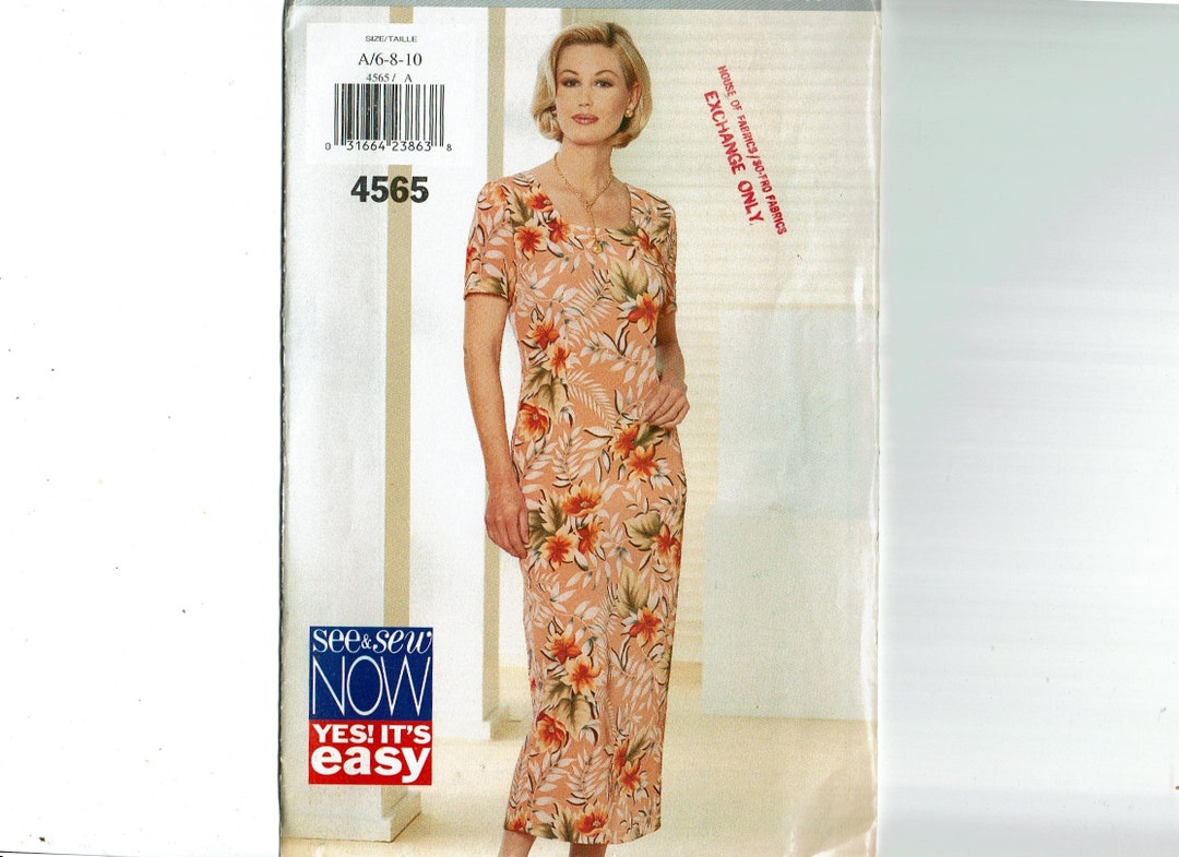 UNCUT Sewing Pattern Sizes 6 8 10 Bust 30 1/2 31 1/2 32 1/2 See & Sew ...